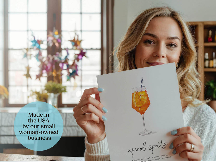 Aperol Spritz Wall Art – Hand-Drawn 8x10 Cocktail Print